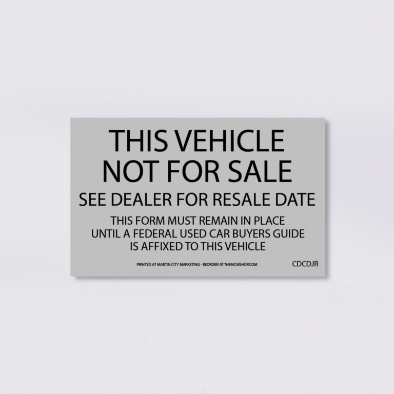 This Vehicle Is Not For Sale Sticker – The MCM Store