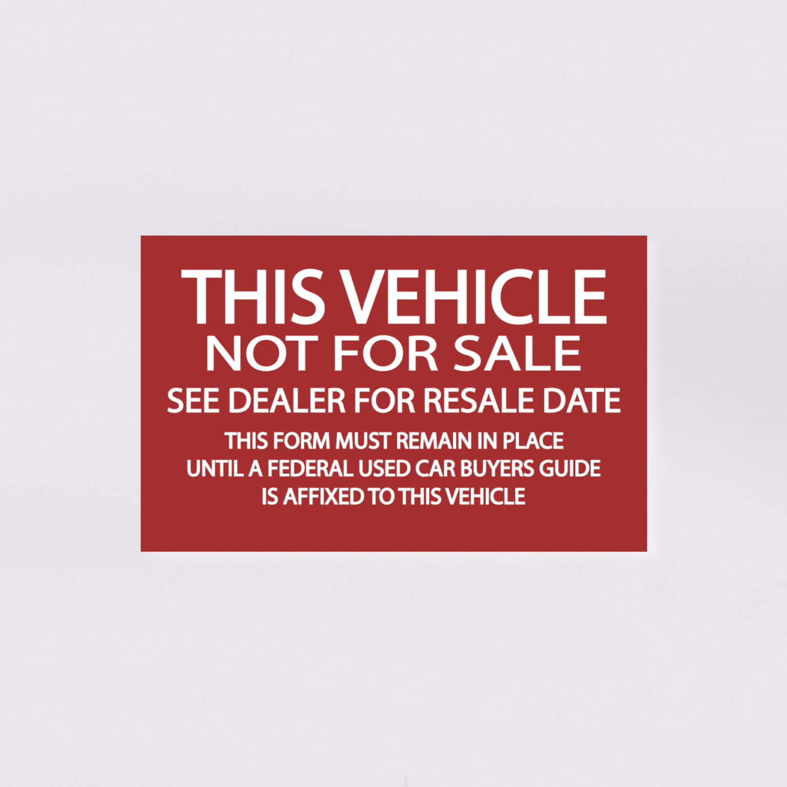 This Vehicle Is Not For Sale Sticker – The MCM Store